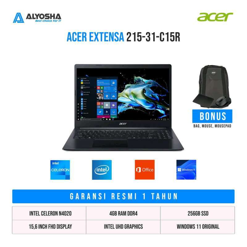 Jual Laptop Acer Extensa 215-31-c15r Shale Black | Intel Celeron N4020 ...