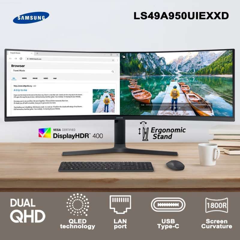 Jual Samsung Ls49a950u 49 1800r Curved Dual Qhd Monitor With 32:9 Super ...