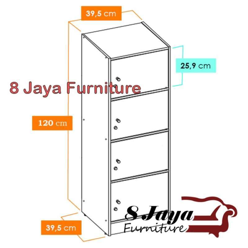 Promo Rak Buku Susun Lemari Dokumen 4 Pintu Jati Kayu Full Kunci ...