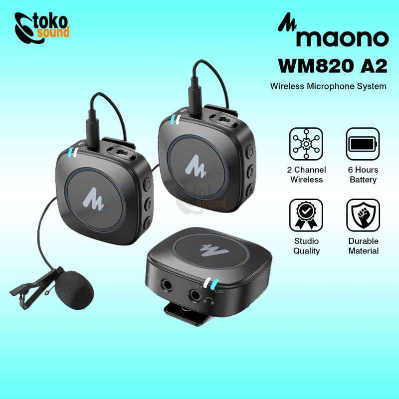 Jual Maono WM820 A2 - 2 Channel Compact Wireless Microphone System di ...