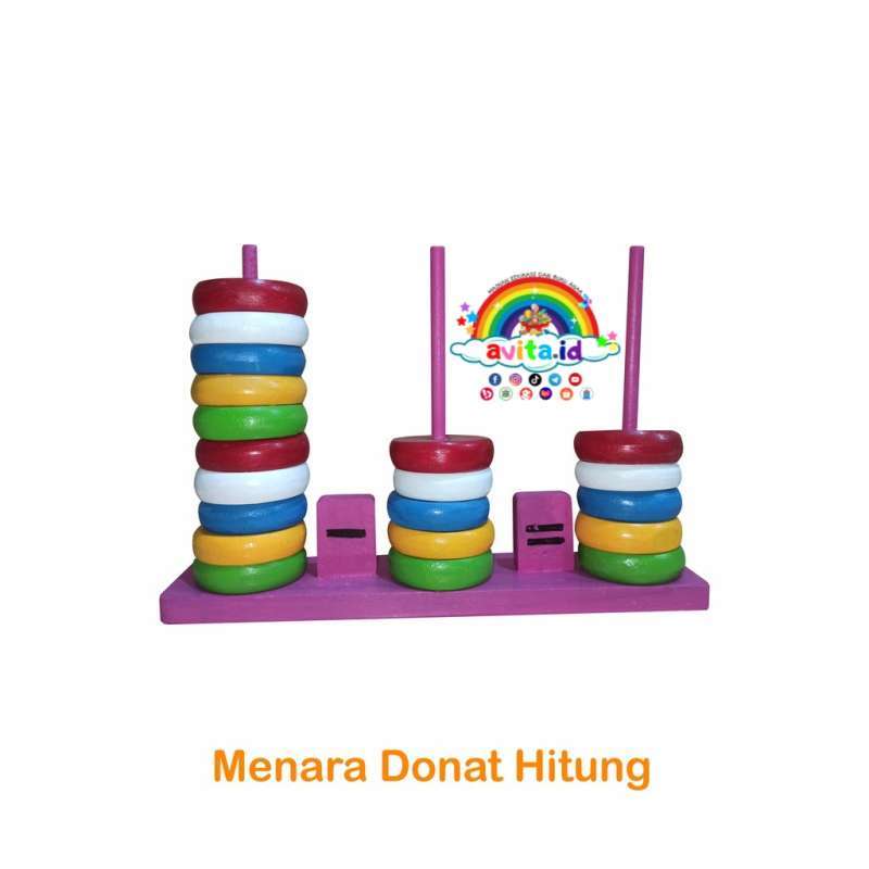 Jual avita.id MENARA DONAT HITUNG | Mainan Edukasi Anak Donat Hitung 20 ...
