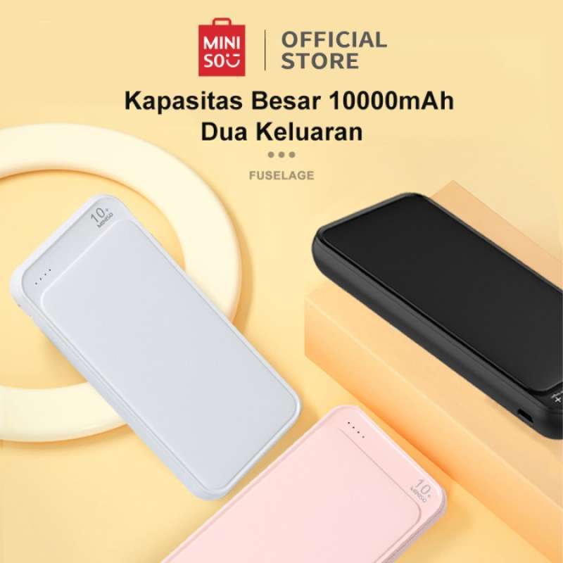 Promo MINISO Power Bank 10000mAh Mircro USB Type-C 4-Port Mobile ...