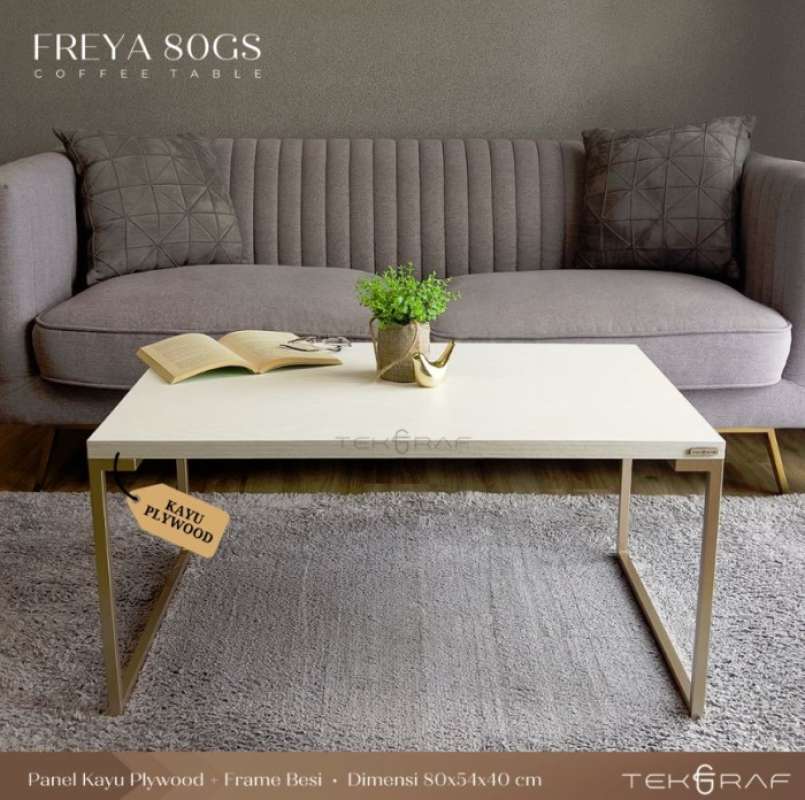 Promo Tekgraf Freya 80 GS Meja Tamu Coffee Table Kayu Kaki Besi Diskon 23% di Seller SBY_store ...
