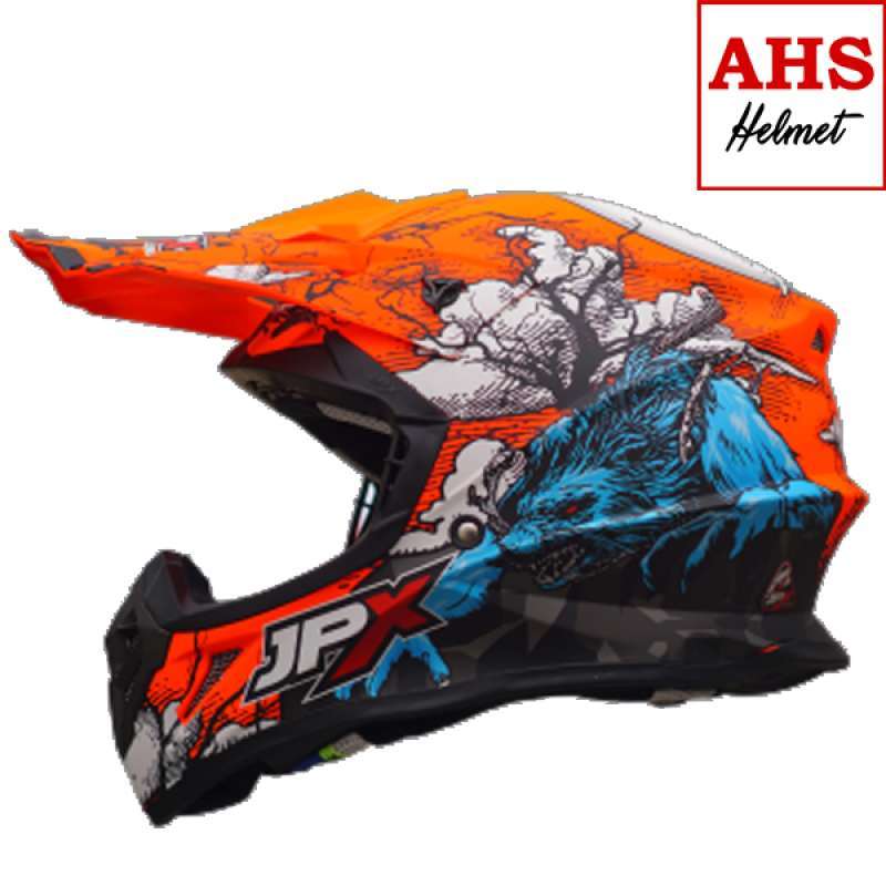 Jual ( PROMO ) Helm Cross Jpx Cross Motif Original Helm Trail Jpx Cross ...