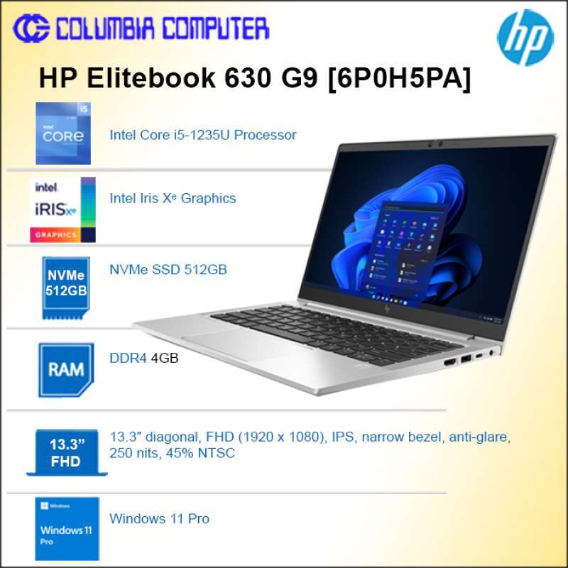 Jual HP Elitebook 630 G9 [6P0H5PA] i5-1235U 8GB 512GB 13.3FHD Win 11 ...