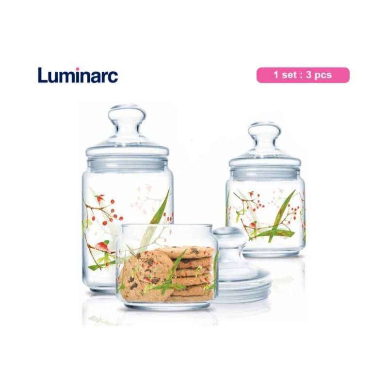 Jual Luminarc Toples Kue Beatitude Club Jar Set / 3 pcs di Seller ...