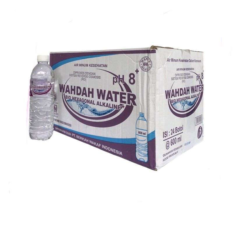 Jual Air Mineral Air Minum Wahdah Water pH 8+ Botol Dos Isi 24 botol ...