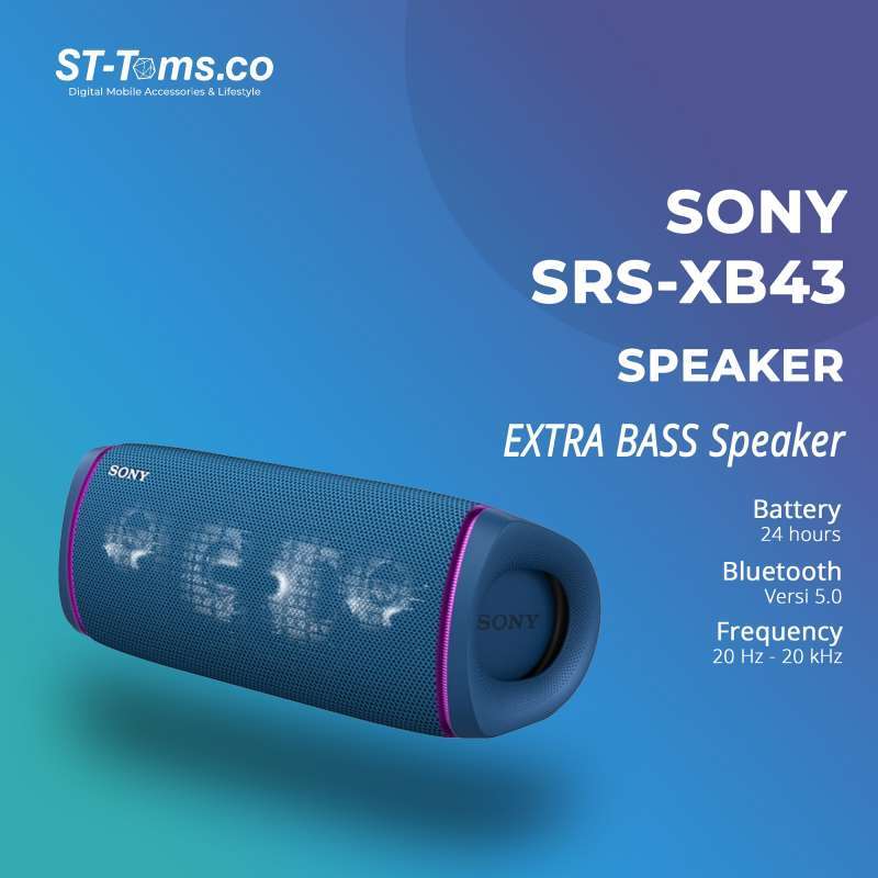 Jual Sony SRS-XB43 / SRS XB43 Extra Bass Portable Bluetooth Speaker ...
