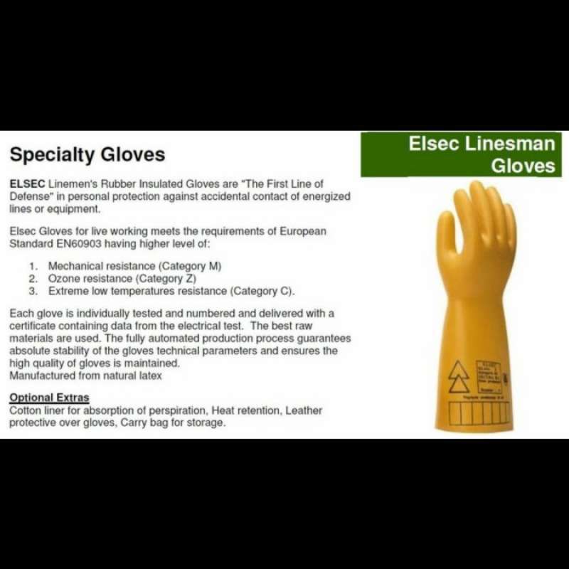 Promo sarung tangan 20kv (elsec) sarung tangan anti listrik Diskon 23% ...