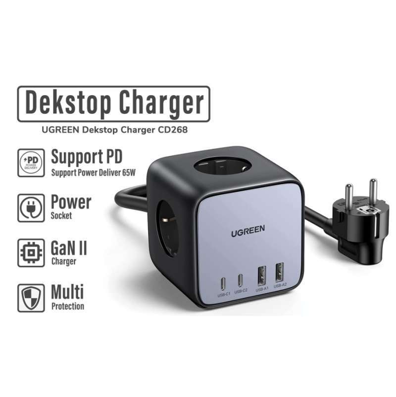 Promo Desktop Charger Adaptor Ugreen Diginest 65w Usb A Type C Power ...