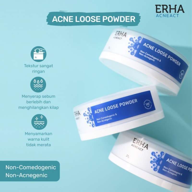 Promo ERHA Acneact Acne Face Loose Powder 21g - Bedak Tabur Jerawat ...