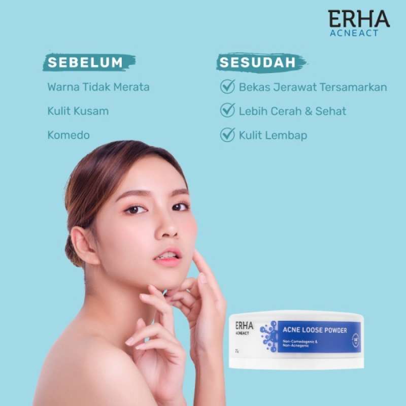 Promo ERHA Acneact Acne Face Loose Powder 21g - Bedak Tabur Jerawat ...