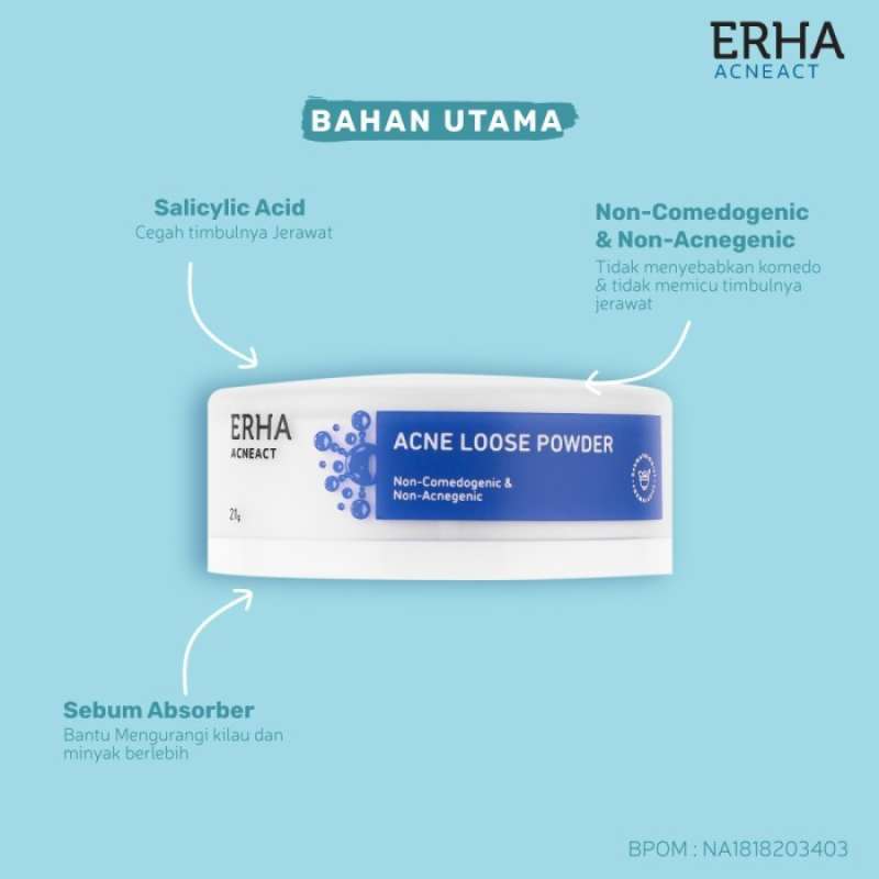 Promo ERHA Acneact Acne Face Loose Powder 21g - Bedak Tabur Jerawat ...