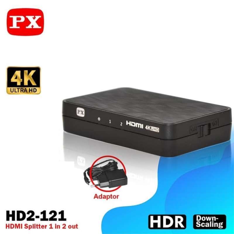 Jual HDMI Splitter 1 input 2 Output Video HD 4K HDR 2.1 PX HD2-121 DSS ...