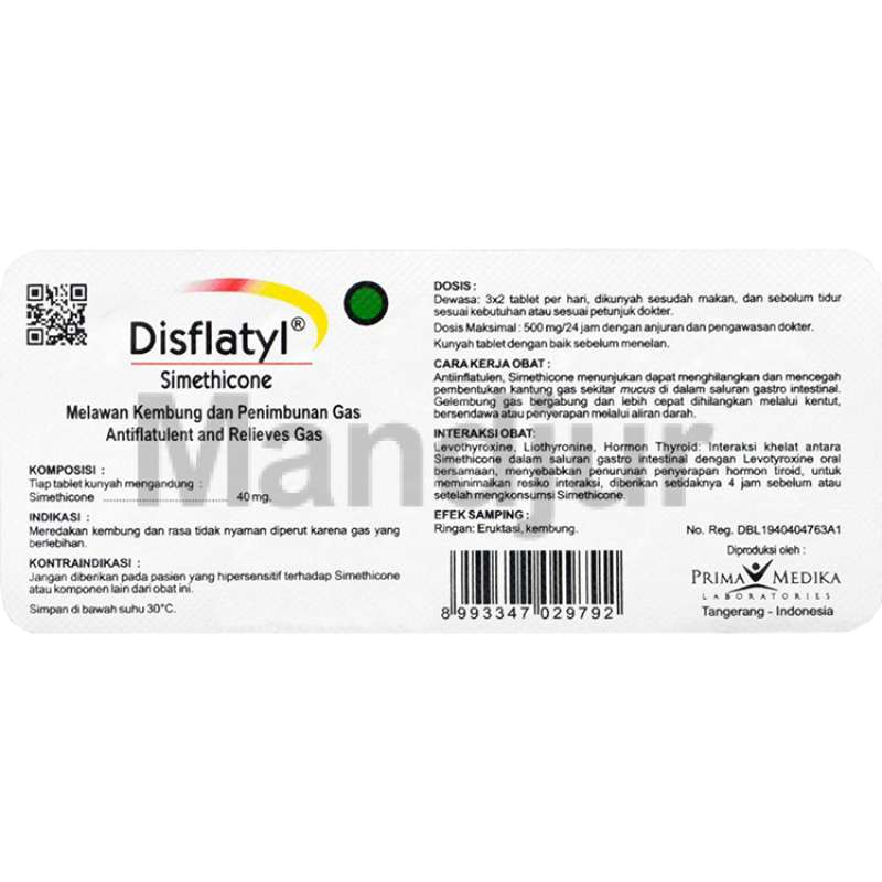 Jual Disflatyl 40 Mg 10 Tablet - Obat Pereda Kembung Dan Gas Lambung Di ...
