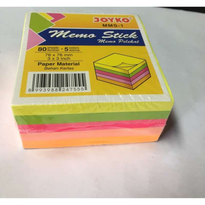 Jual POST IT 654 JOYKO 5 WARNA/I MMS-1 (PAK) @ 5 PAD - MULTICOLOR di ...