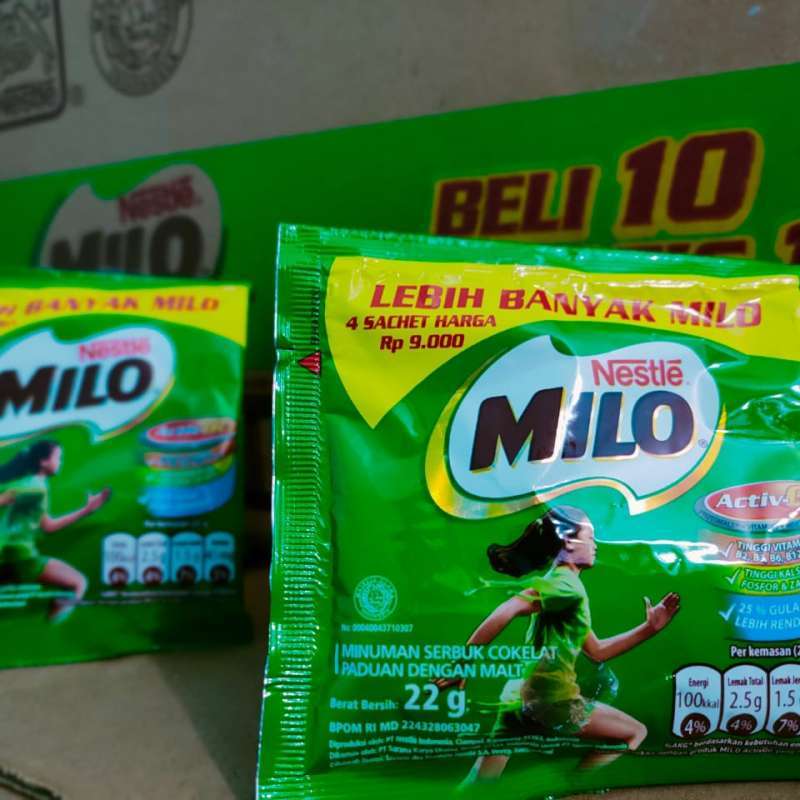 Jual Milo Sachet 22gram 1 pack isi 10 sachet free 1 sachet di Seller ...