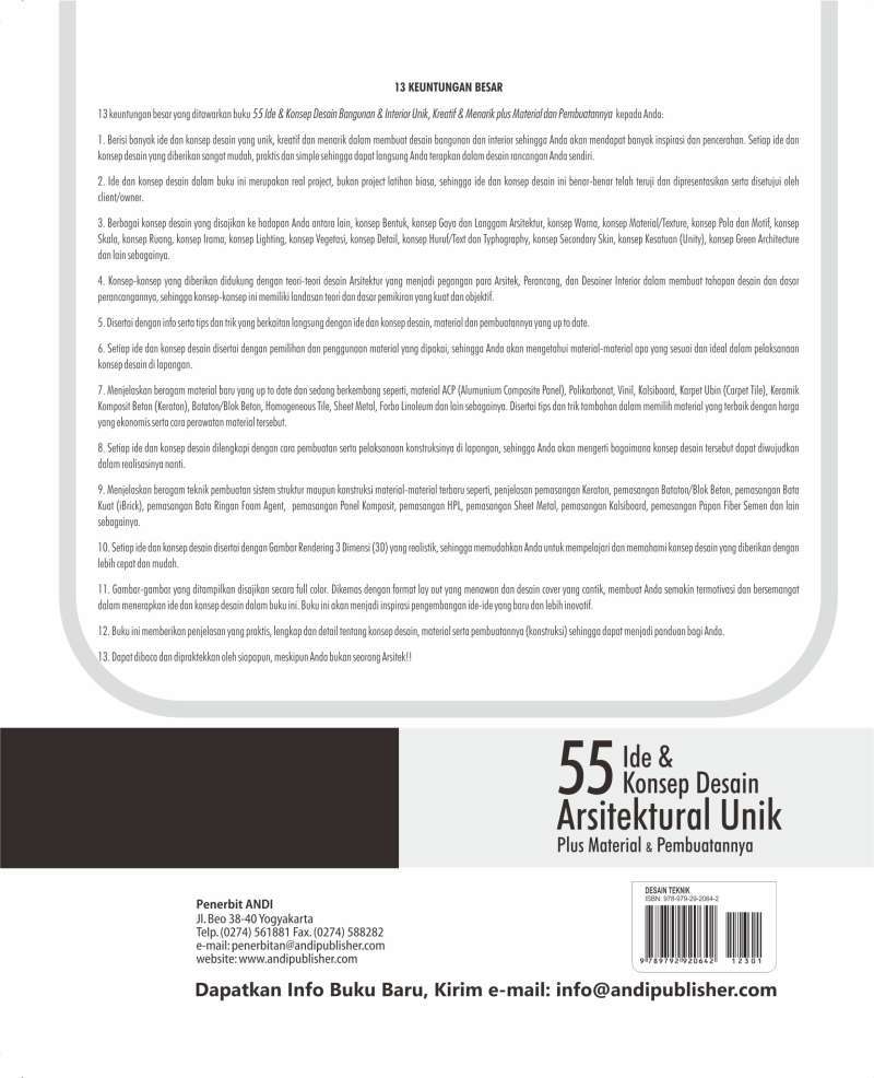 Jual Buku 55 Ide Dan Konsep Desain Arsitektural Unik, Plus Material Dan Pembuatannya Di Seller ...