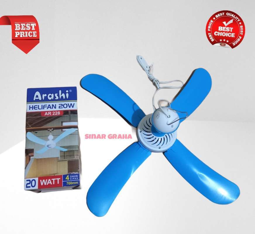 Jual Kipas Angin Gantung 20 Watt ARASHI HELIFAN 20 Watt AR 228 di ...