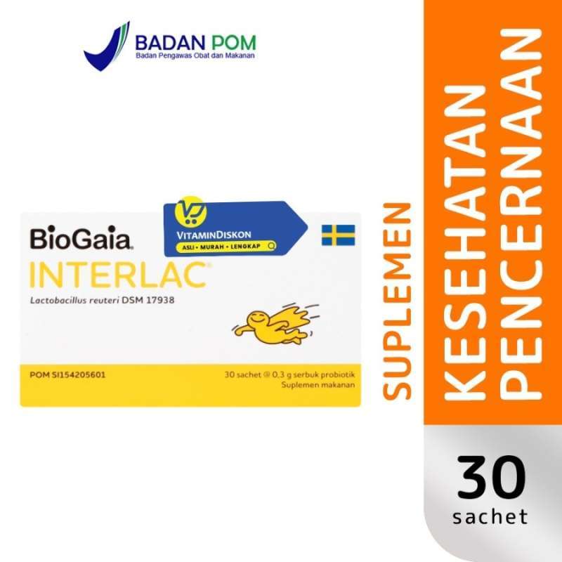 Jual INTERLAC BIOGAIA PROBIOTIC POWDER BPOM - 30 SACHET di Seller times ...