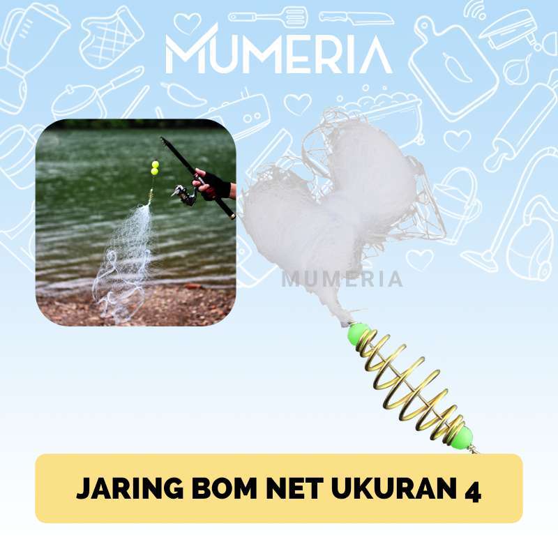 Jual Jaring Jala Net Pancing Spring Mata Bom Ukuran 4 Penangkap ...