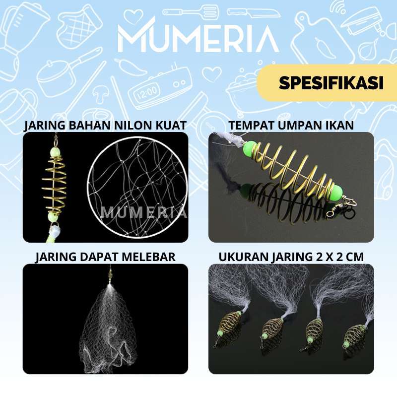 Jual Jaring Jala Net Pancing Spring Mata Bom Ukuran 4 Penangkap ...