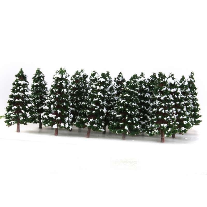 Jual 20pcs Model Trees With Snow Layout Train Railway Diorama Scene 1: ...