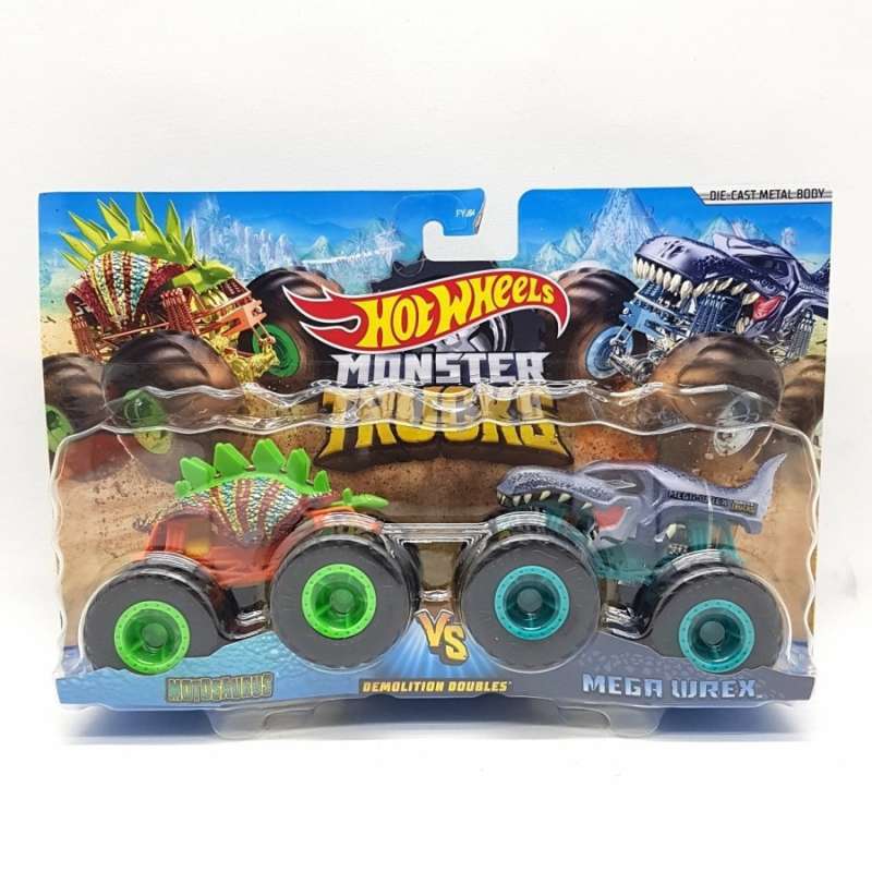 Jual Hot Wheels Monster Trucks Demo Doubles Motosaurus & Mega Wrex Diecast [1:64] di Seller ...