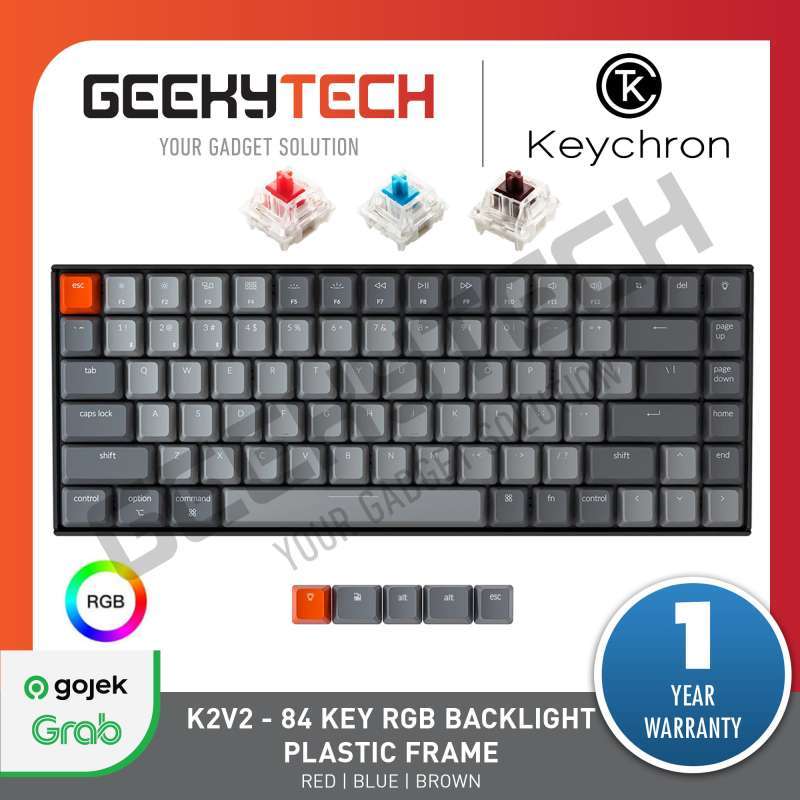 Jual Keychron K2 V2 84 Keys Rgb Backlight Plastic Frame - Brown Switch ...