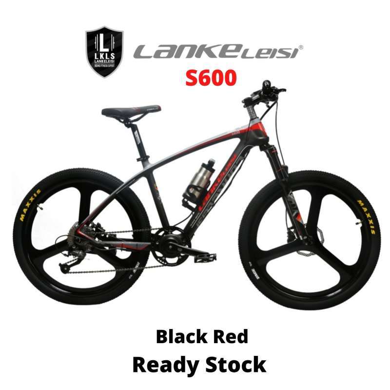 Jual LANKELEISI S600 Sepeda MTB Listrik Road Electric Bike Black Red di ...