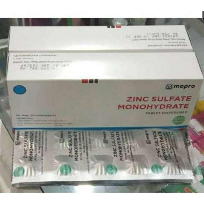 Jual MEPRO Zinc 20mg Dispersible Tablet [ Strip 10 Tablet ] di Seller G ...