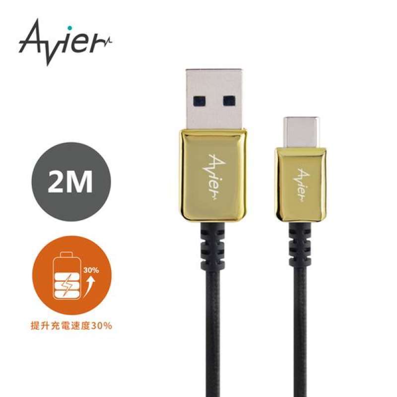 Jual (avier)[Avier] CLASSIC USB C to A metal braided high-speed charging transmission line (2M ...