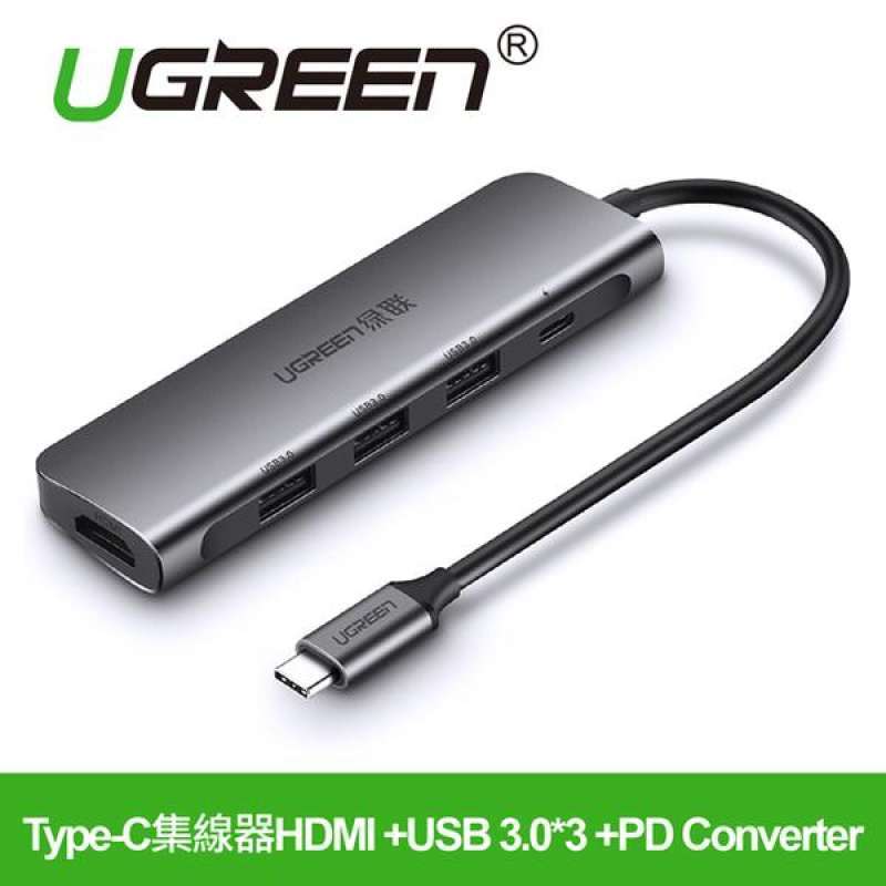 Jual (UGREEN)Green Link Type-C Hub HDMI +USB 3.0*3 +PD Converter di ...