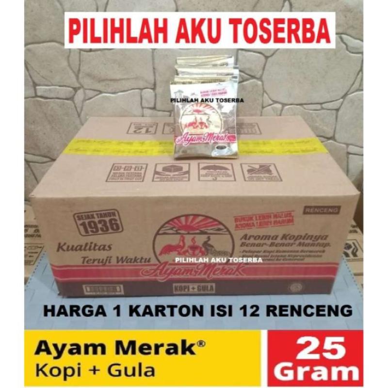 Promo Kopi Ayam Merak Kopi + Gula Renceng 25 gr (HARGA 1 DUS ISI 12 ...
