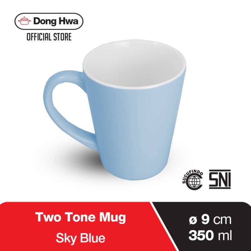 Promo Donghwa Mug Kopi & Teh Keramik 350 Ml Two Tone Warna Pastel - 5 ...