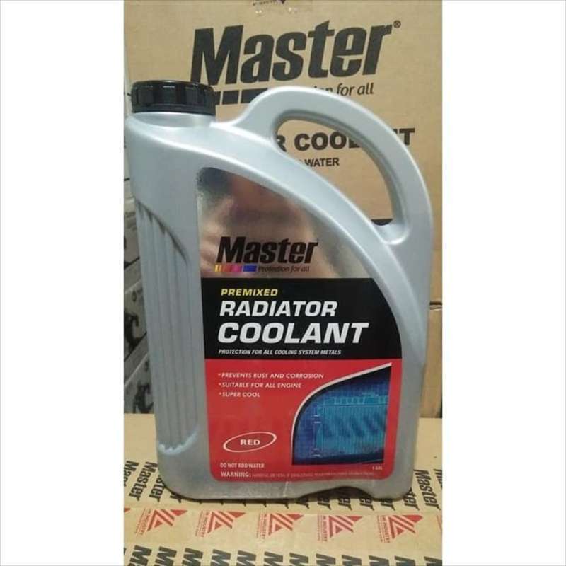 Jual Air Radiator Coolant Master Premixed Merah 4 Liter Galon PROMO di ...