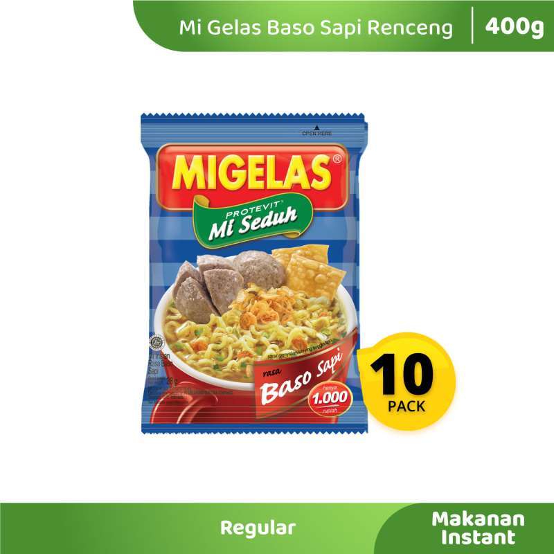 Jual Migelas Baso Sapi Mi Instan [Kemasan Renceng/ 10 Sachets @28 g] di ...