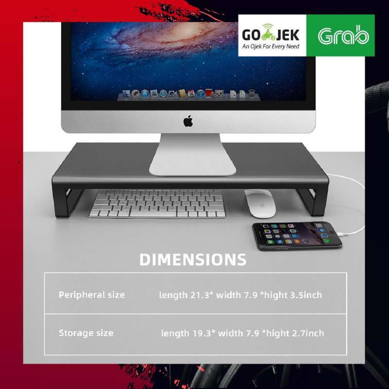 Jual TERBATAS MEJA MONITOR 4 Port USB 3.0 n Wireless Charging - VAYDEER ...