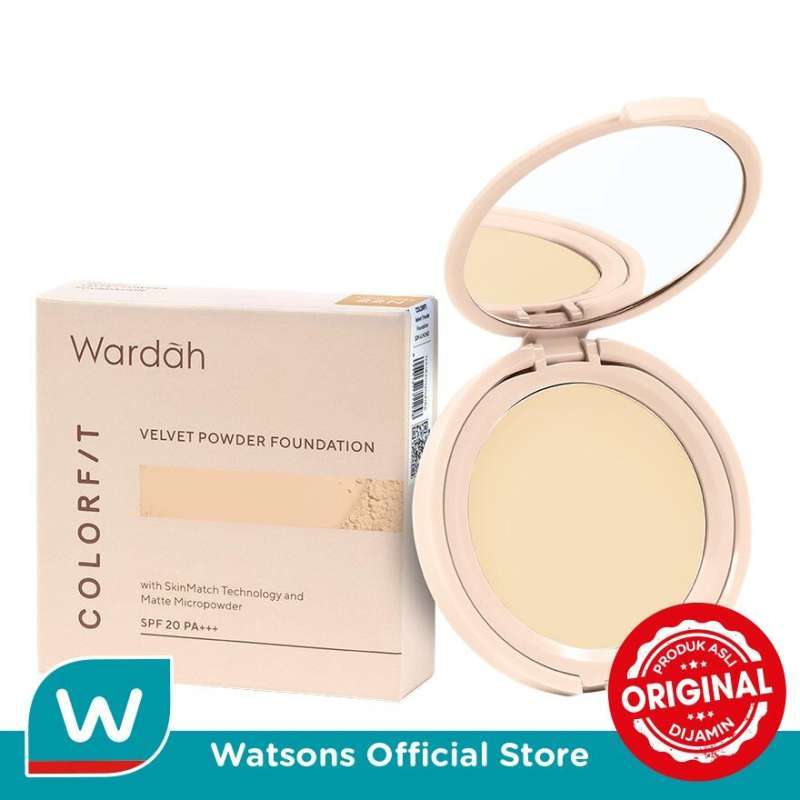 Jual Wardah Colorfit Velvet Powder Foundation - - 22n Light Ivory 11g ...