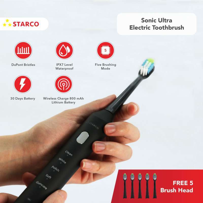 Promo Starco Sonic Ultra Electric Toothbrush Sikat Gigi Elektrik ...