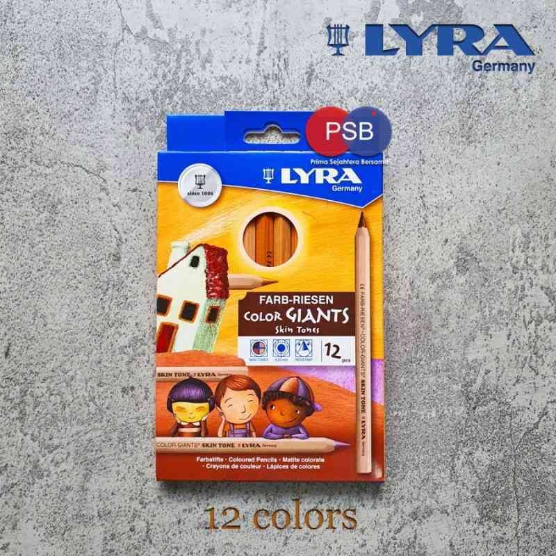 Jual Lyra Color Giants Skin Tones set 12 warna - Pensil Warna Kulit di ...