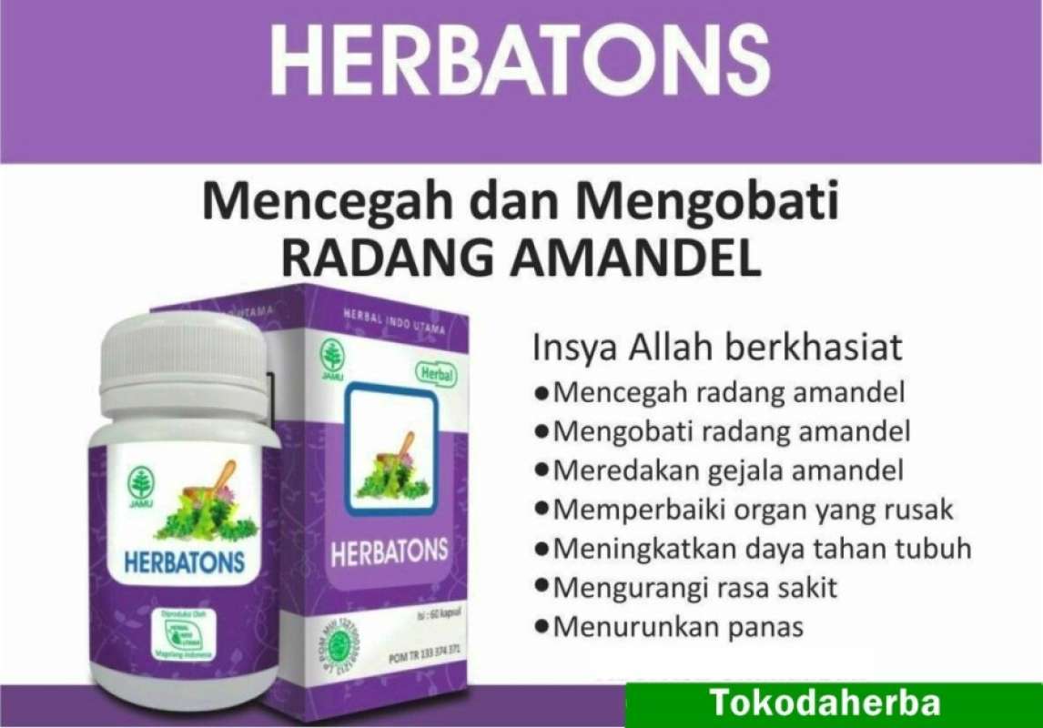Jual obat amandel - Obat tonsilitis original asli / Kapsul Herbatons ...