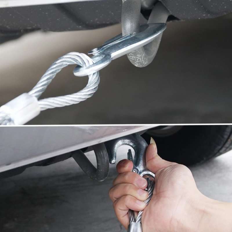 Jual tali derek mobil kawat sling baja hook emergency tow rope 5 ton ...