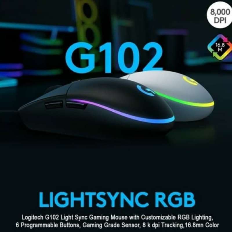 Promo Logitech G102 V2 Lightsync - Gaming Mouse - Hitam - Putih Diskon ...
