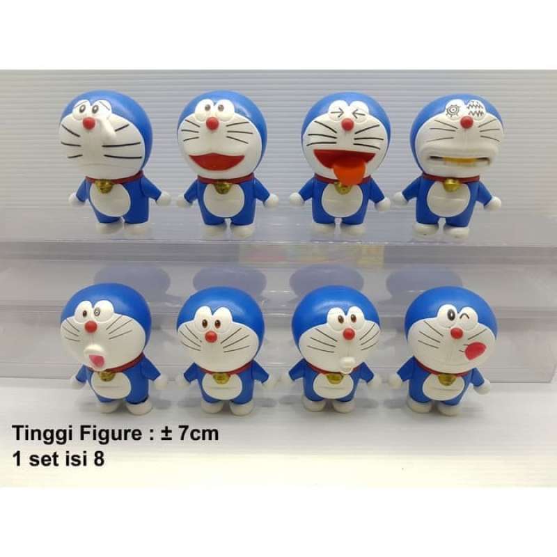 Jual Boneka Doraemon Figure Set 8 Emoji Emoticon Pajangan Kue Topper ...