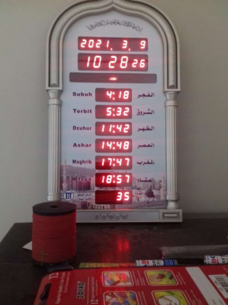 Promo JAM ADZAN DIGITAL LED OTOMATIS AZ 4009 + IQOMAH . JAM MASJID JAM ...