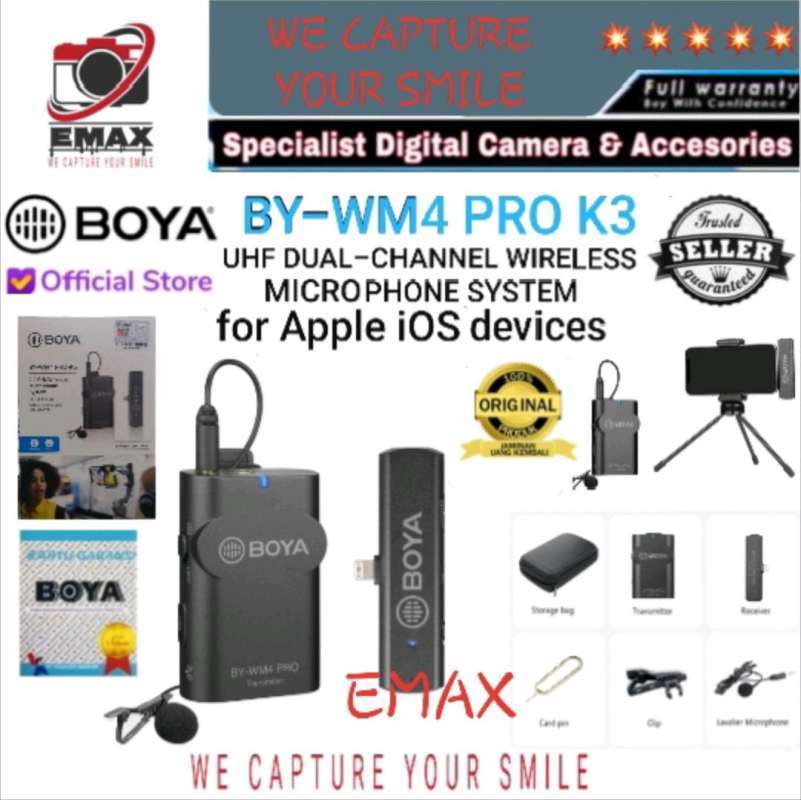 Jual Boya Wireless Microphone Clip On Transmitter Receiver Original ...