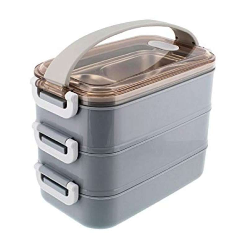 Jual Spec0 Large Box Lunch Pail 4 Compartment Lunch Bag Grey Lunchbox ...