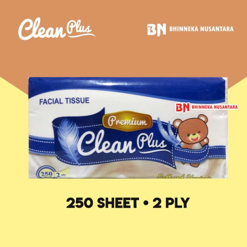 Promo Clean Plus Facial Tissue [250 Sheet/2 Ply] Diskon 18% di Seller ...