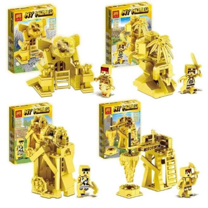 Jual Brick/block Lele 33154 Block Gold Minecraft Mine Series 4in1 Di ...
